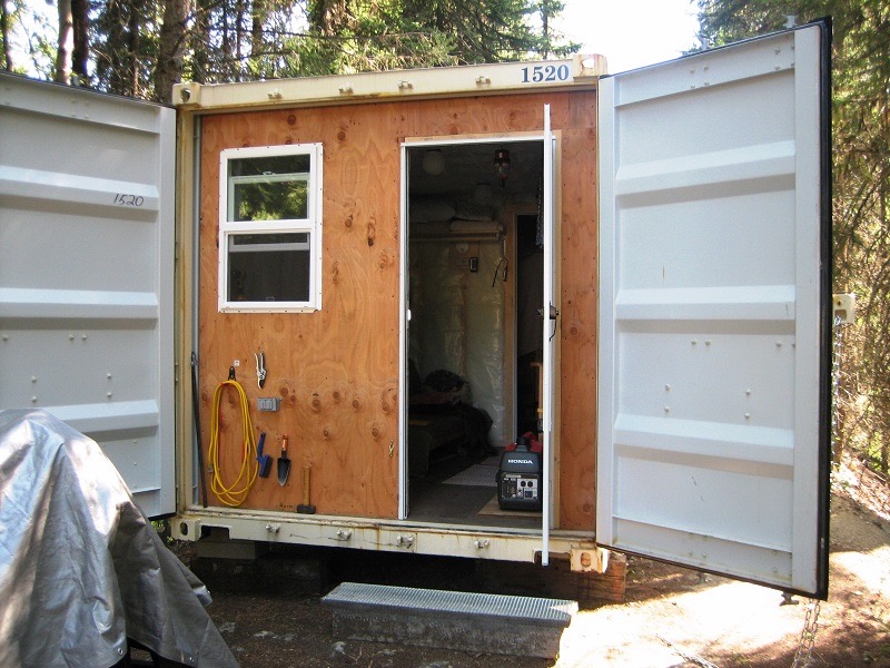 A CONEX Cabin at Our BOL, by Montana Guy. Partitioned 2x4s walls