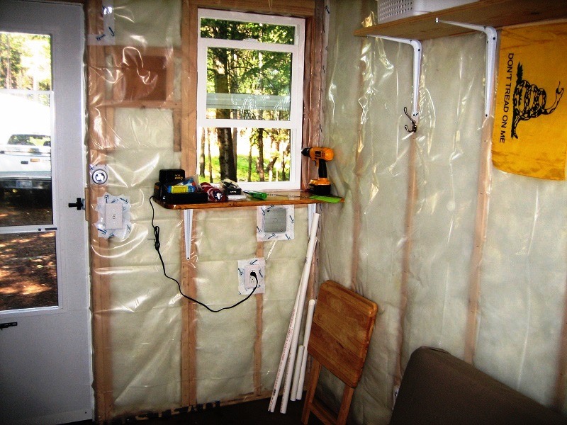 A CONEX Cabin at Our BOL, by Montana Guy. Partitioned 2x4s walls