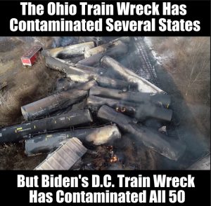 Meme: The Ohio Train Wreck Has Contaminated Several States But Biden's ...