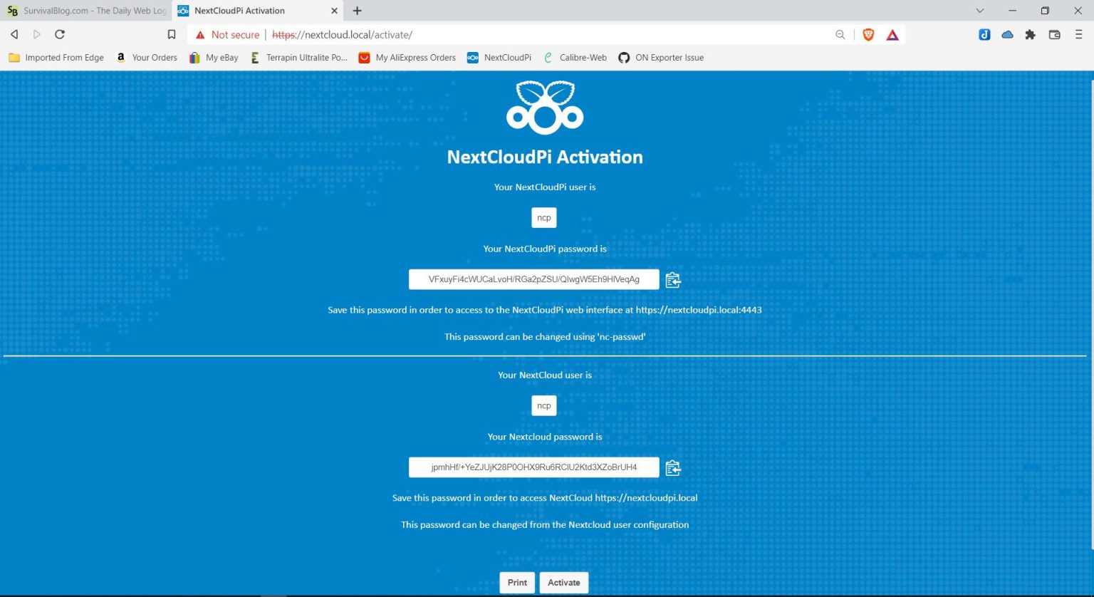 A Local Disaster Network, by J.M.. The basic NextCloud cloud server.