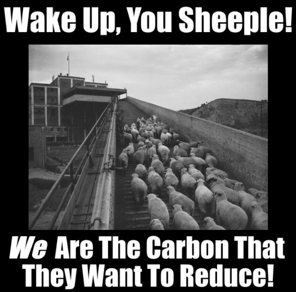 Wake Up, You Sheeple! We Are The Carbon That They Want To Reduce!