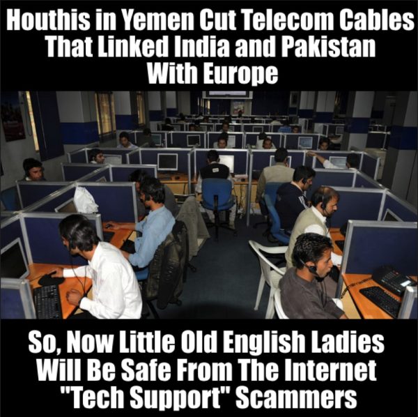 Meme: Houthis Cut Telecom Cables That Linked India With Europe