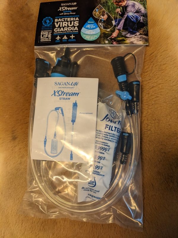 Sagan Life Xstream Straw Water Filter and AquaBrick, by T. Christianson