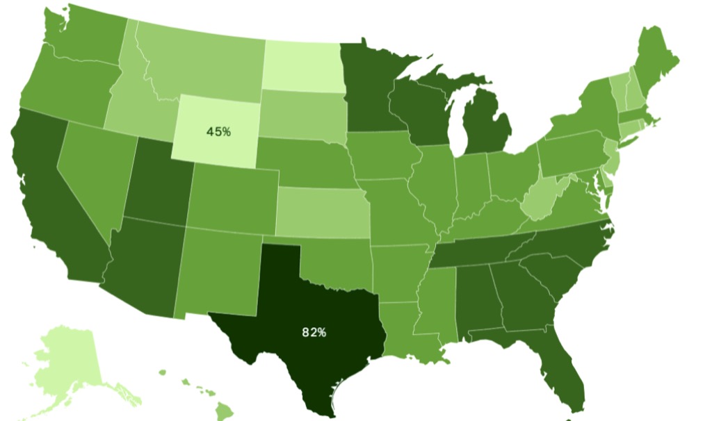 The "Stickiest" States: Share of people born in each state who were ...