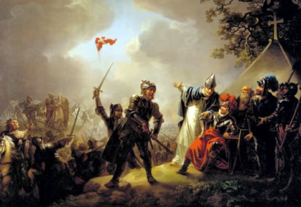 June 15, 1219: Dannebrog, the flag of Denmark fell from the sky.