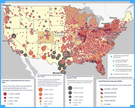 Today's graphic: Map of Lead Service Lines per Public Water System.