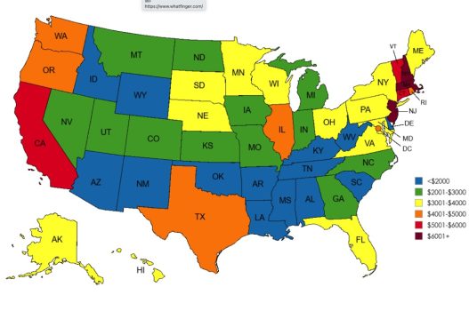 Today's graphic: A map showing the annual property tax bill for owning ...