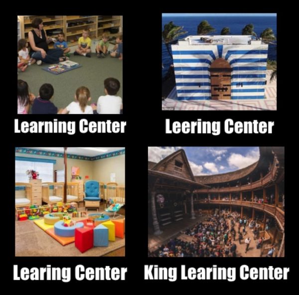 Meme: Learning Center Leering Center Learing Center King Learing Center.